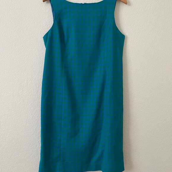 J. Crew | Dresses | J Crew Sheath Career Dress In Blue Green Gingham ...